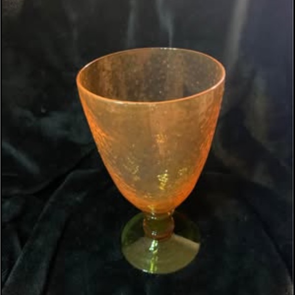Accents | Goblet Glass Vintage Orange Colored With An Orange Peel Look ...